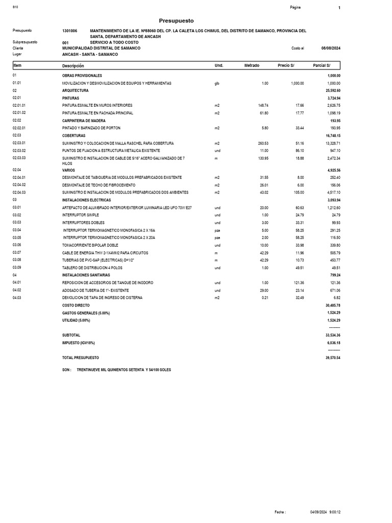 Presupuestocliente DDD | PDF