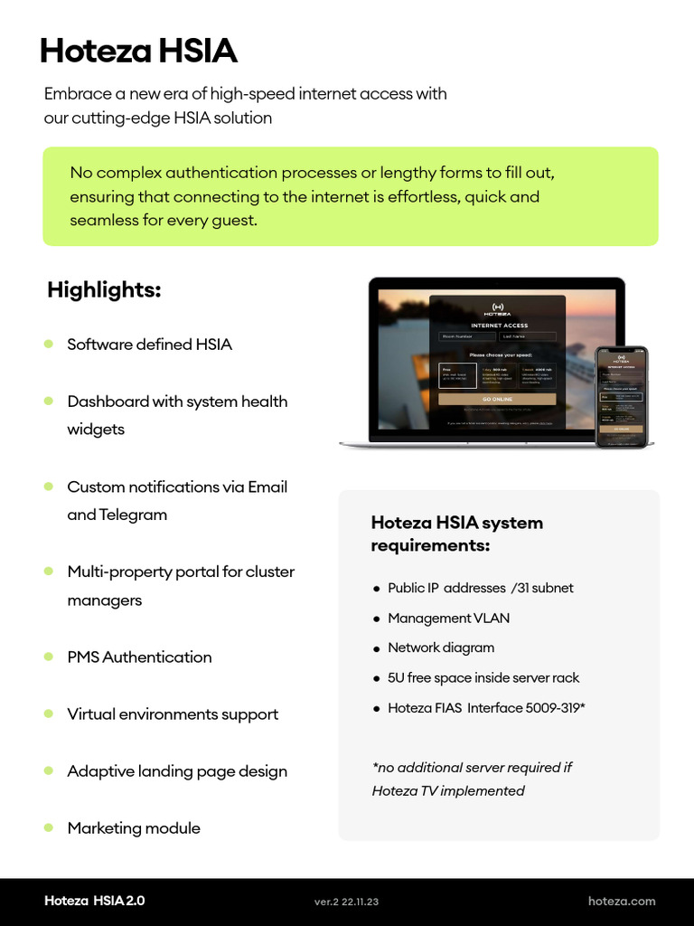 Hoteza HSIA Datasheet | PDF