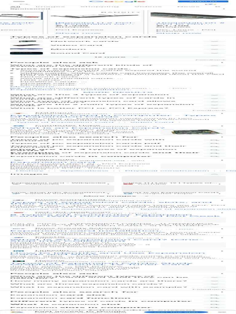 Types of PC Expansion Cards - Google Search | PDF | Personal Computers ...