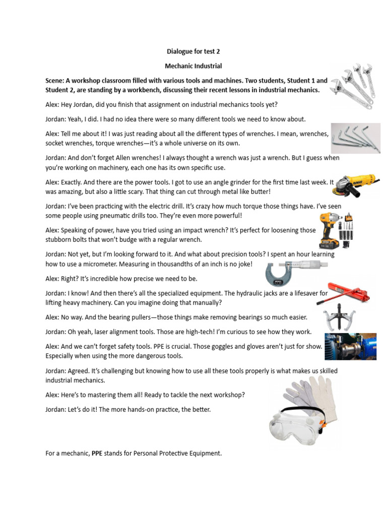 Dialogue For Mechanic | PDF