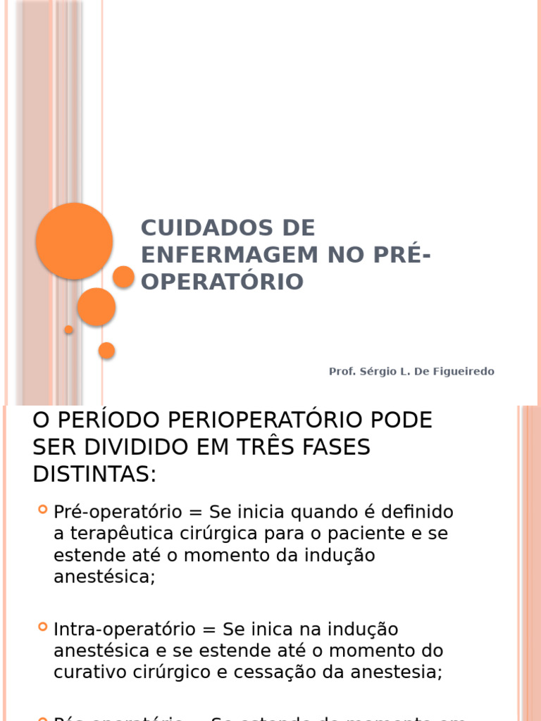 Enfermagem No Pré-Operatório | PDF