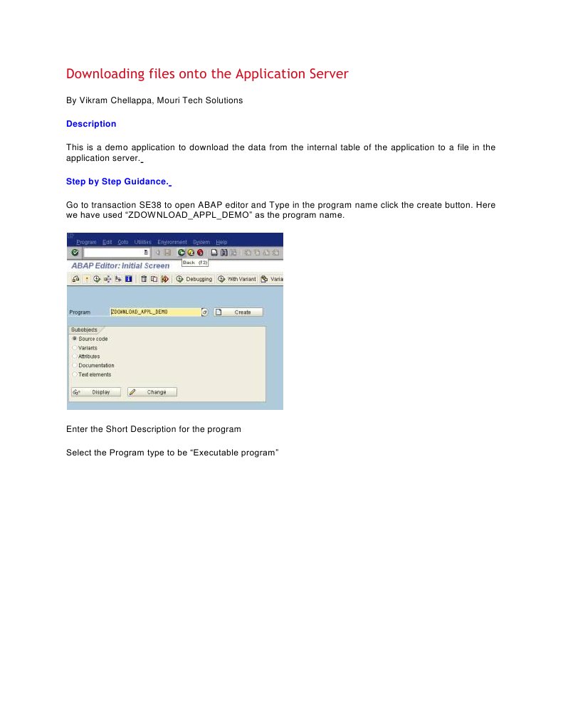 Downloading Data to Application Server | PDF | Computers