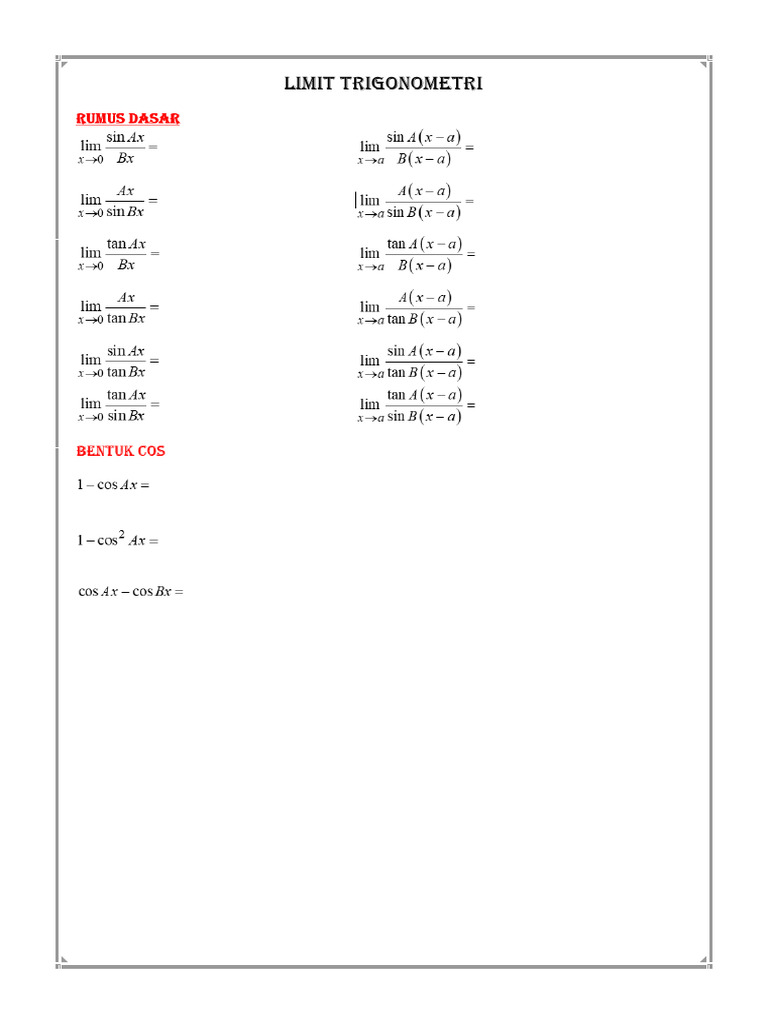 Limit Trigonometri Part 2 | PDF