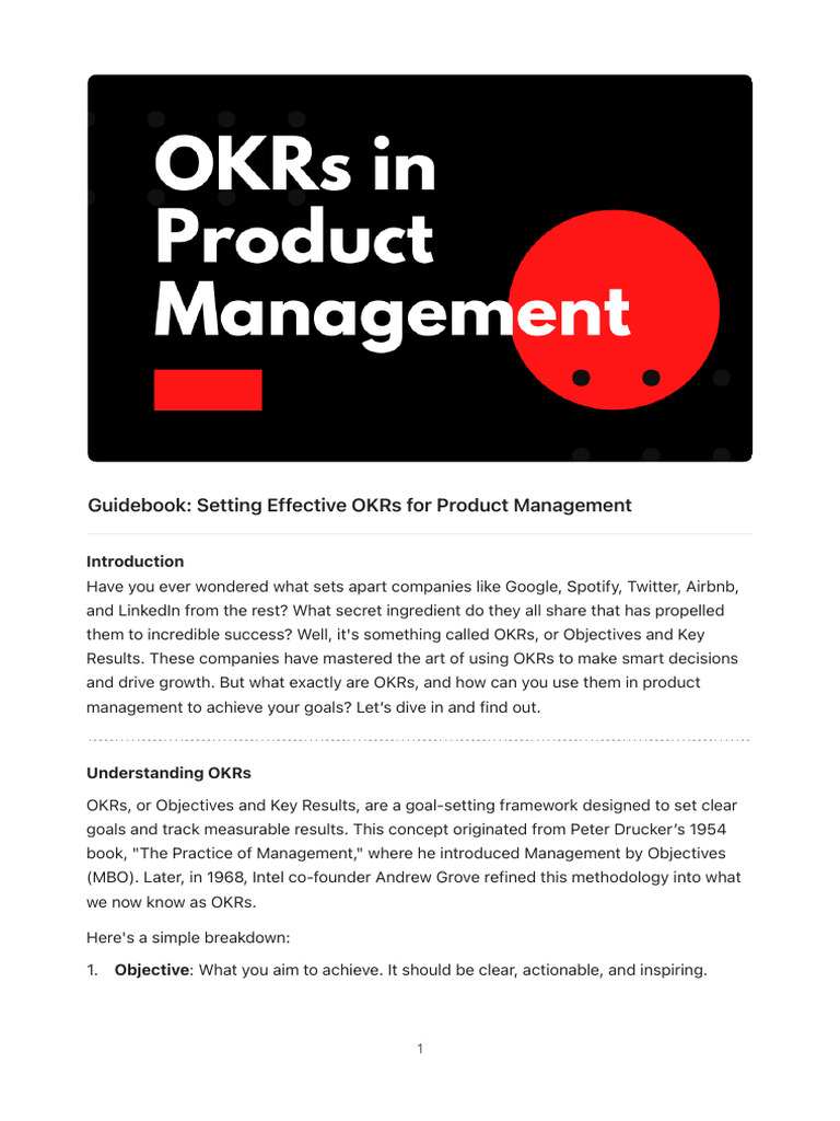 OKRs for Product Managers | PDF | Goal | Software Testing