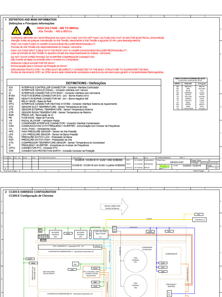 036-00313-001 Esquema Eletrico Cc205-E Cc356-E C Ecu e Painel Sc2000 | PDF