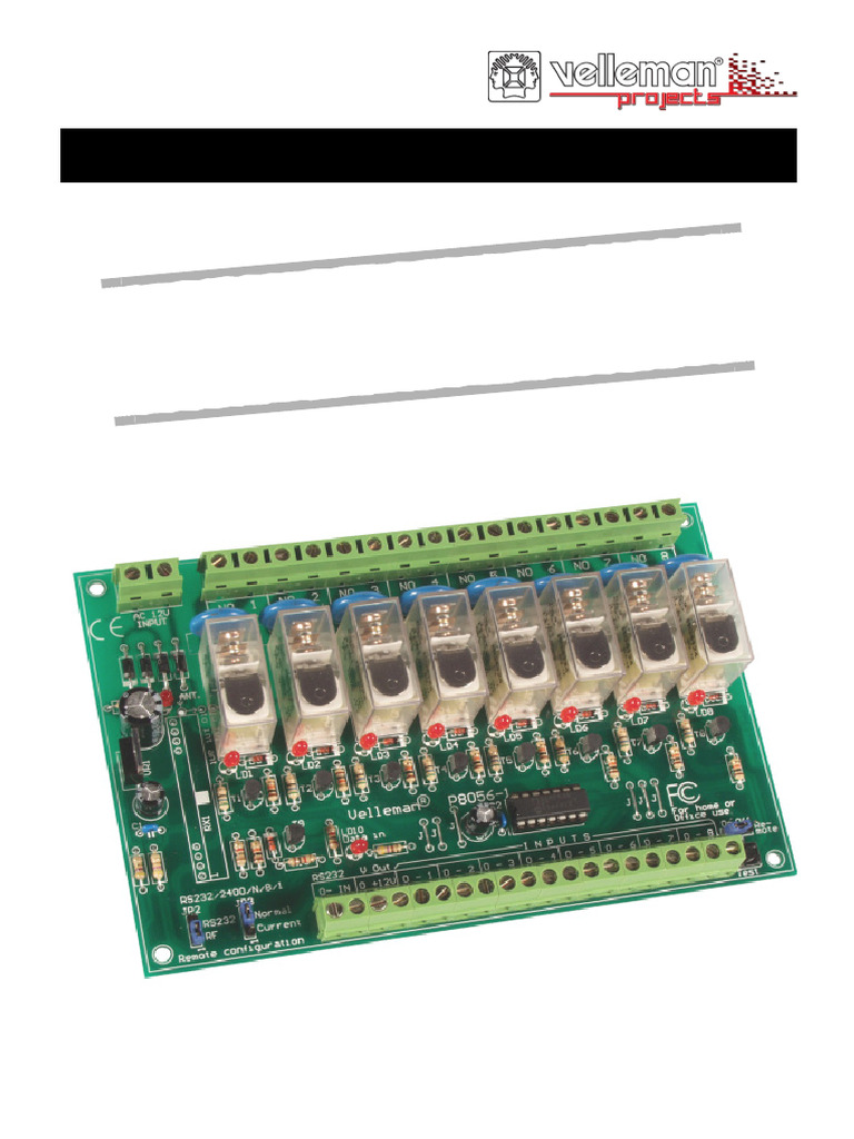 VELLEMAN - 8 Channel Remote Relay Card | PDF | Printed Circuit Board | Soldering