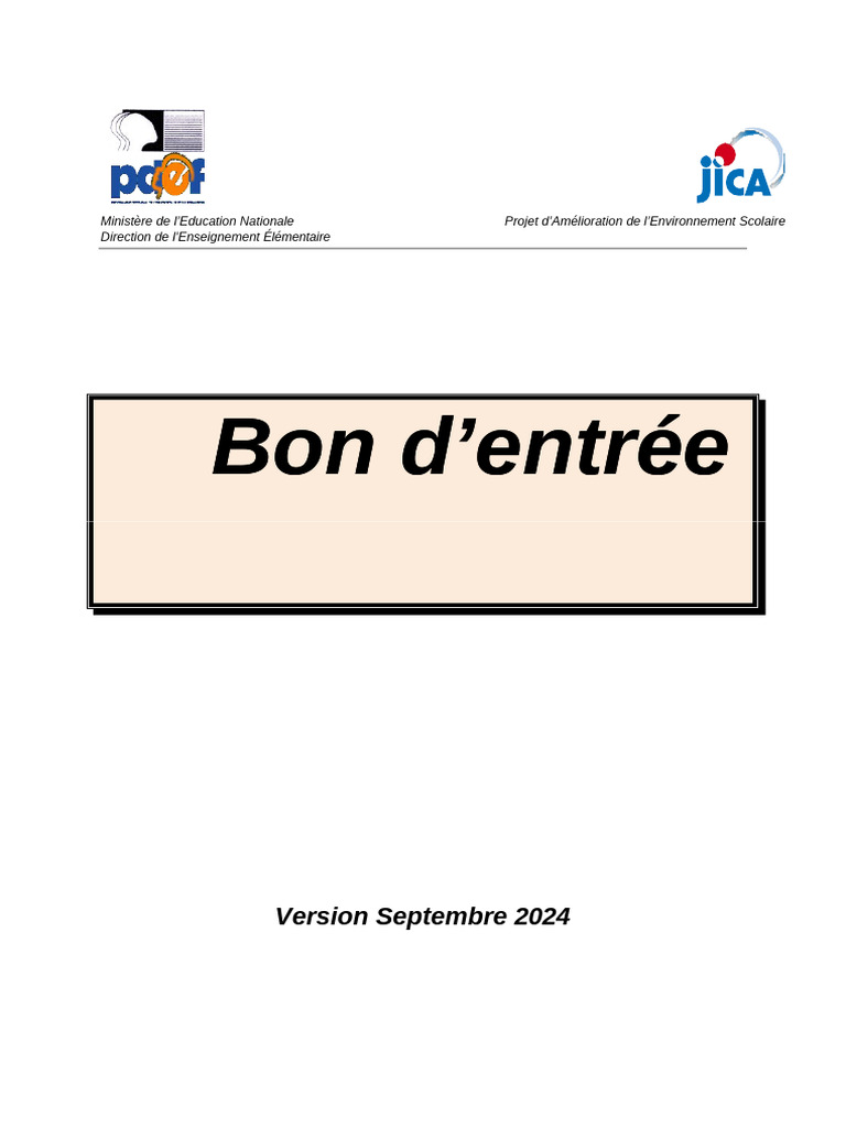 Bon d’entrée | PDF