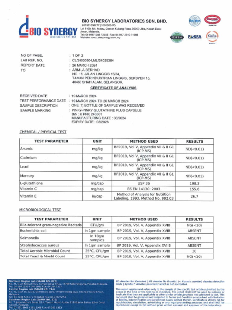 Lab Test Pinky Pinky | PDF