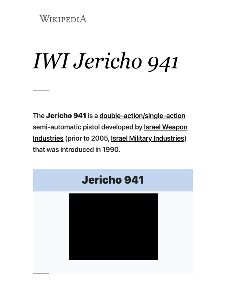 IWI Jericho 941 - Wikipedia | PDF