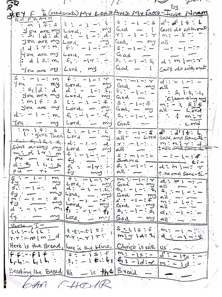 (Choirscript - Com) Music Sheet My Lord and My God by Jude Nnam | PDF