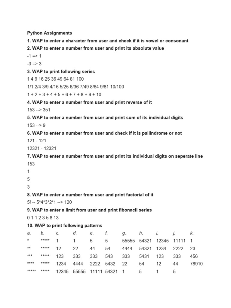 Python Assignments | PDF