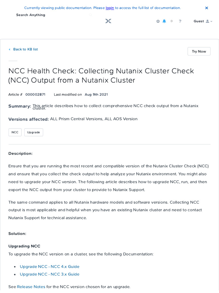 NCC Health Check - Collecting Nutanix Cluster Check (NCC) Output From A ...