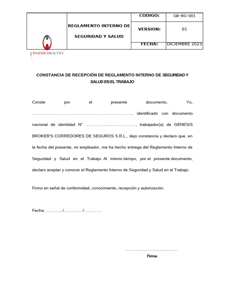 Constancia de Recepcion RISST | PDF