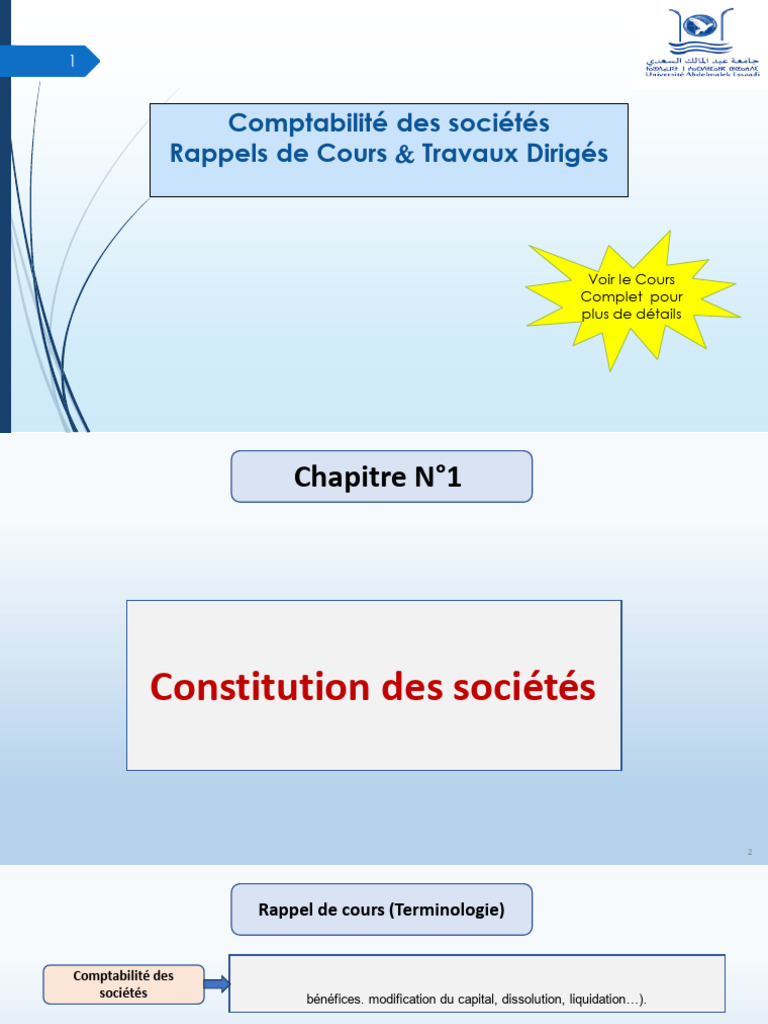 Compta Des Stés - Rappel de Cours Et TD | PDF
