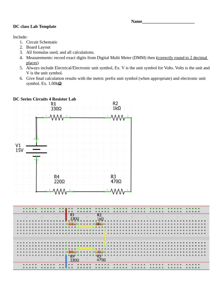 DC 4 Resistor Series Circuits Template Fall 2024 | PDF | Teaching ...
