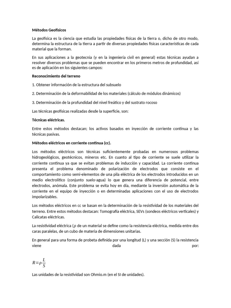 Métodos Geofísicos | PDF