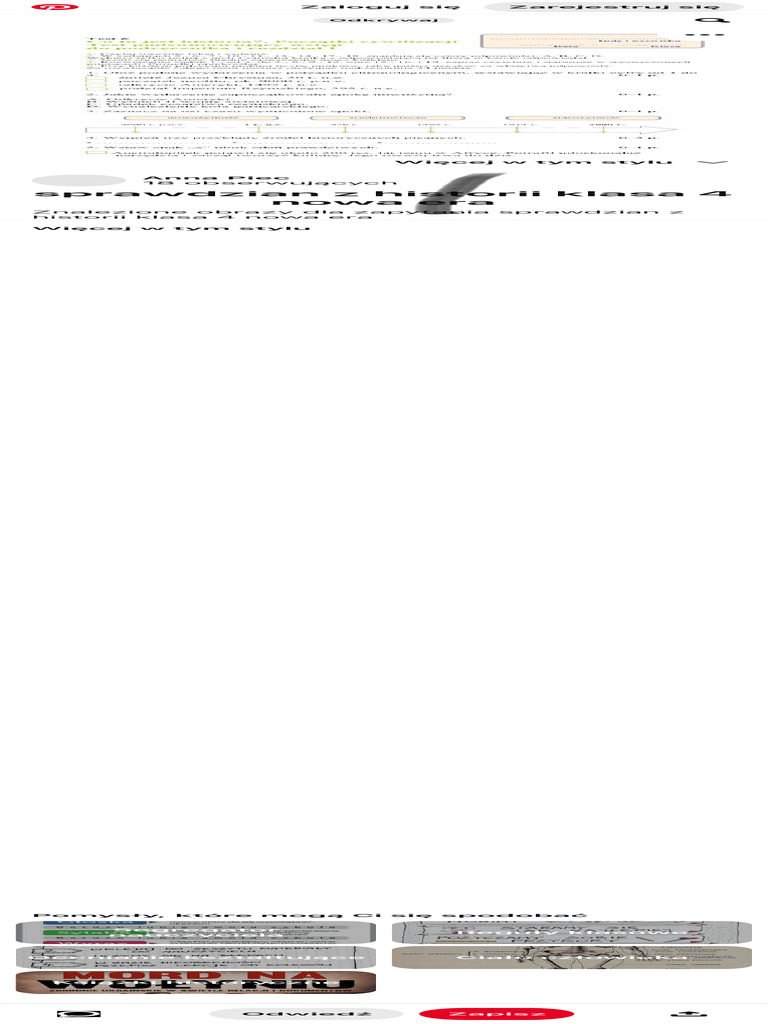 Sprawdzian Z Historii Klasa 4 Nowa Era | PDF