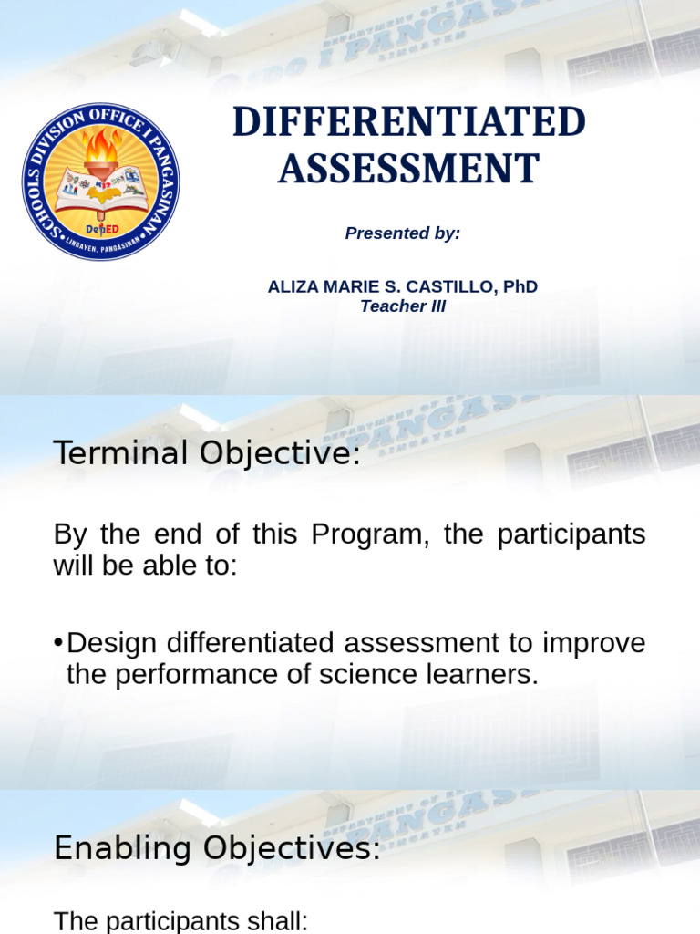 Differentiated Assessment | PDF