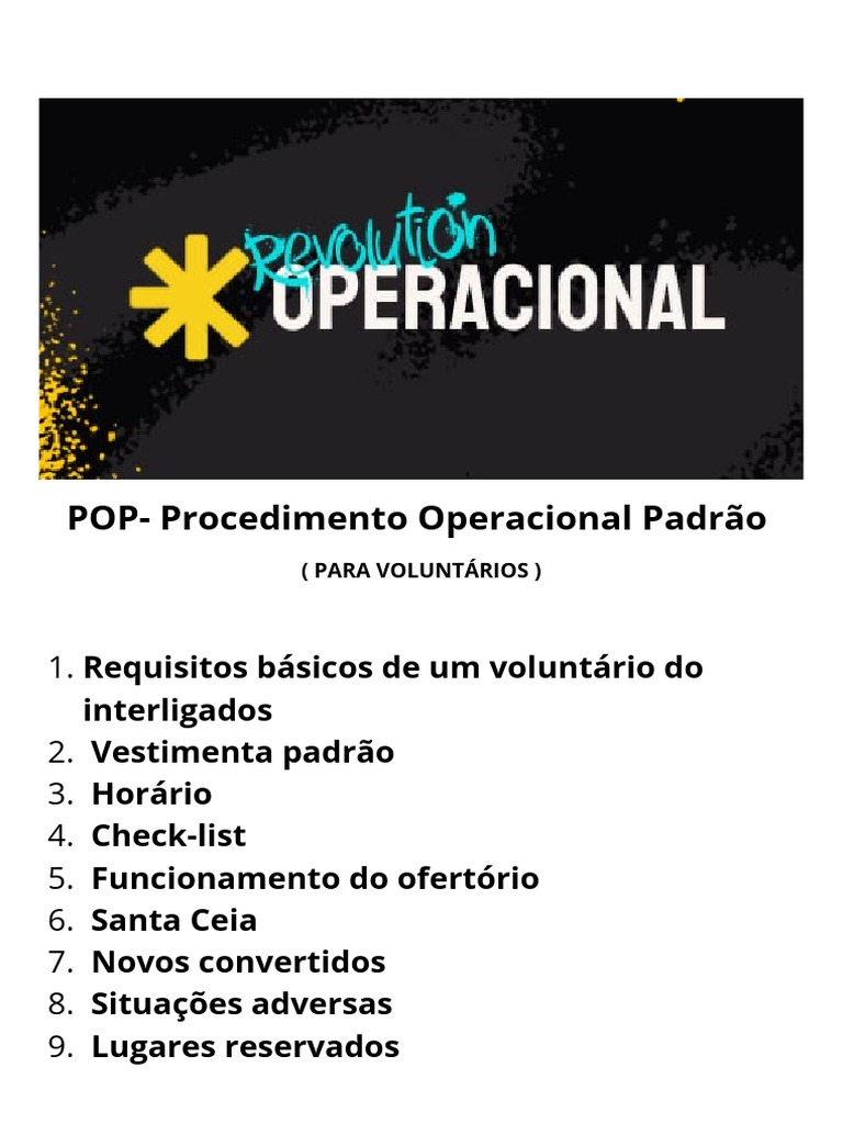 POP - Procedimento Operacional Padrão | PDF