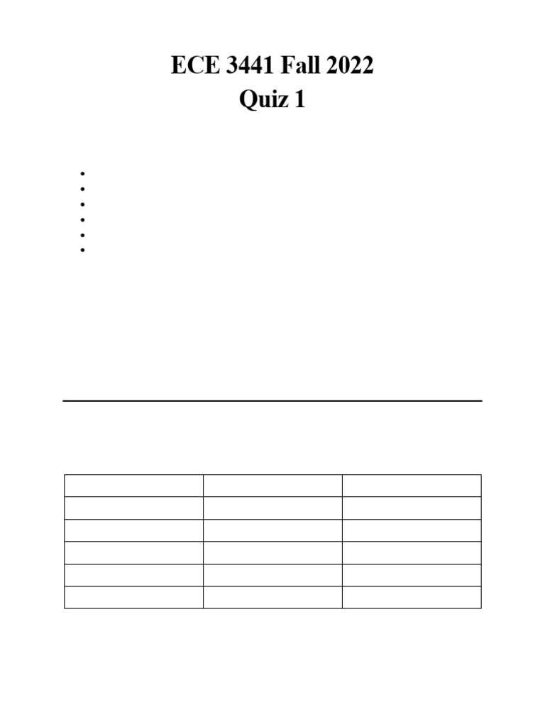 22FA Quiz 1A Solutions | PDF