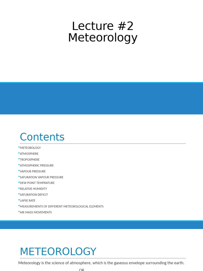 Meteorology | PDF