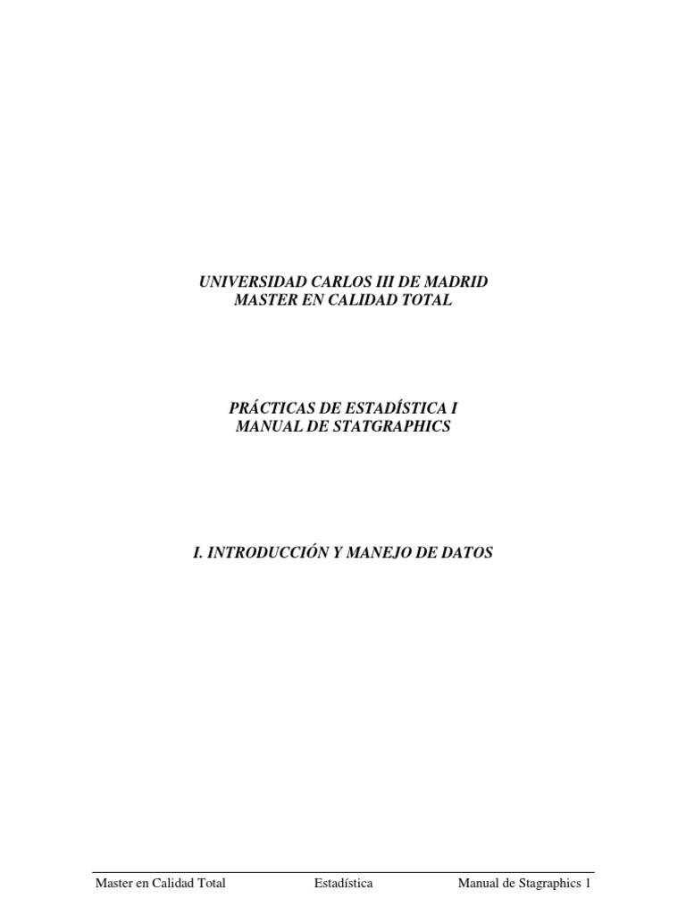 Practicas de Estadistica I Manual de Statgraphics | PDF | Estadísticas | Histograma