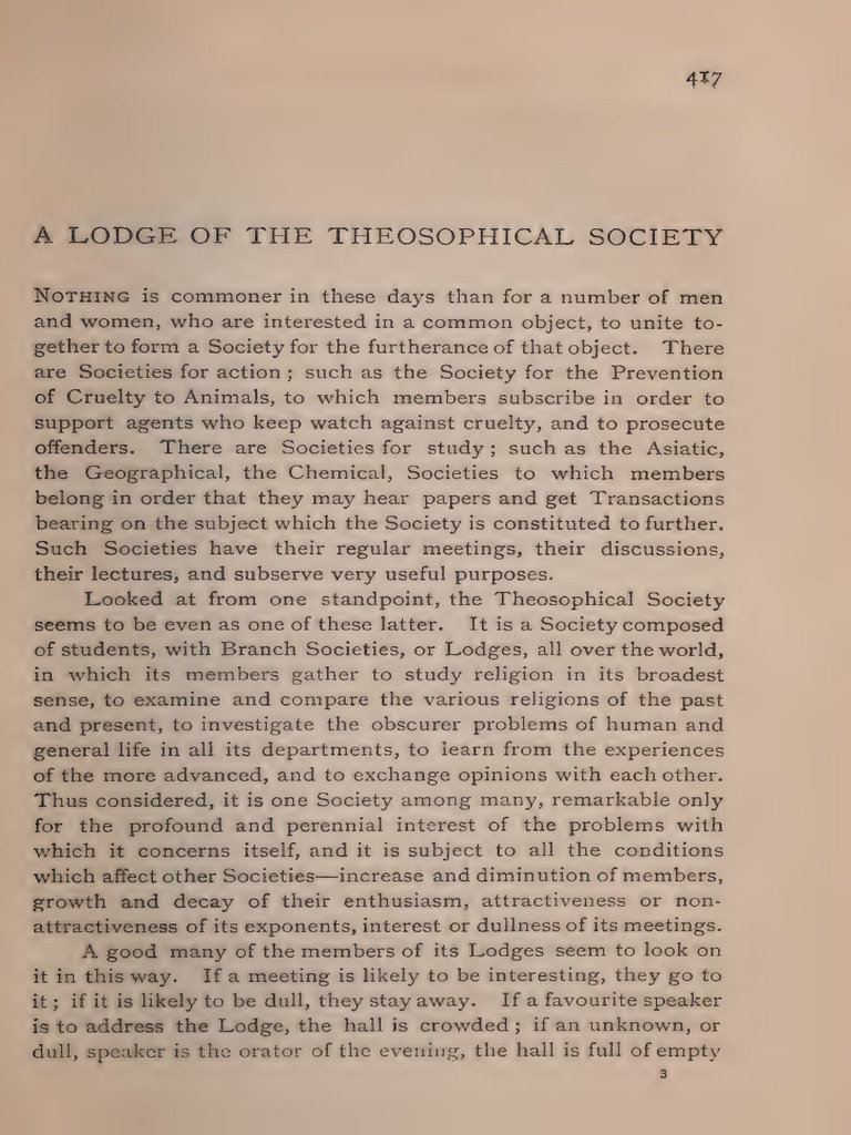 Besant - A Lodge of The Theosophical Society | PDF | Religion ...