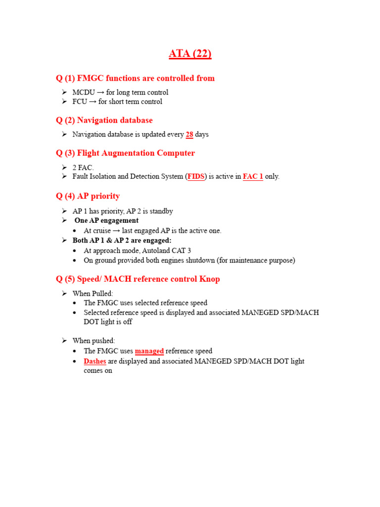 ATA (22) Ques. - PART | PDF