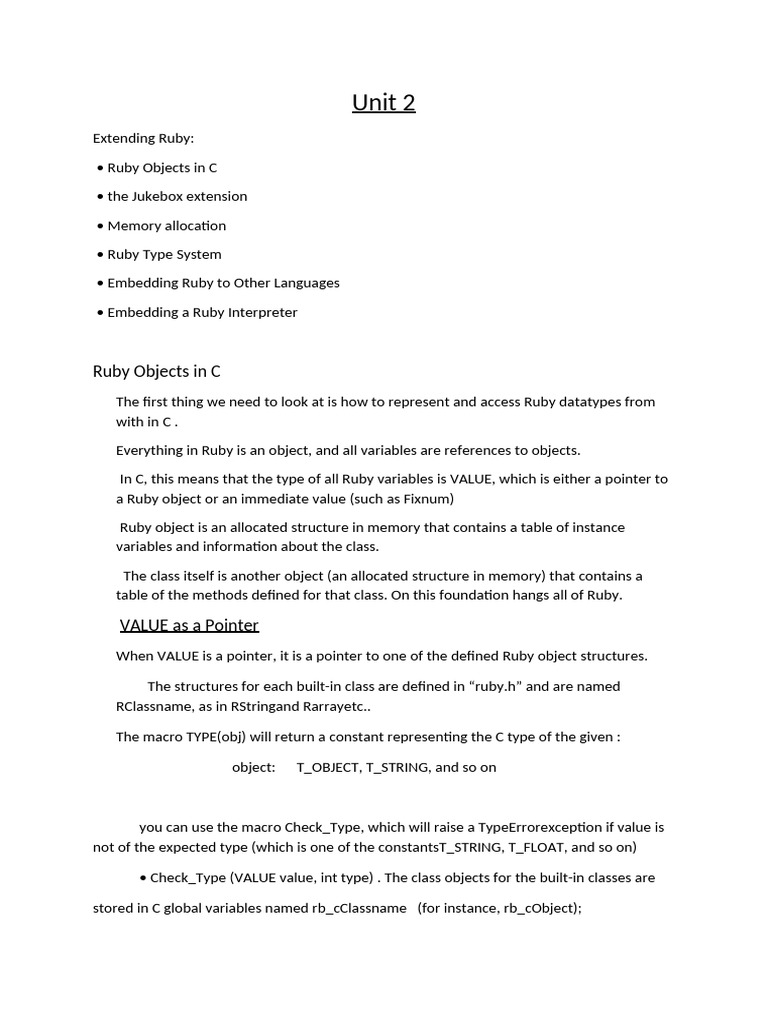 Ruby Unit 2 | PDF