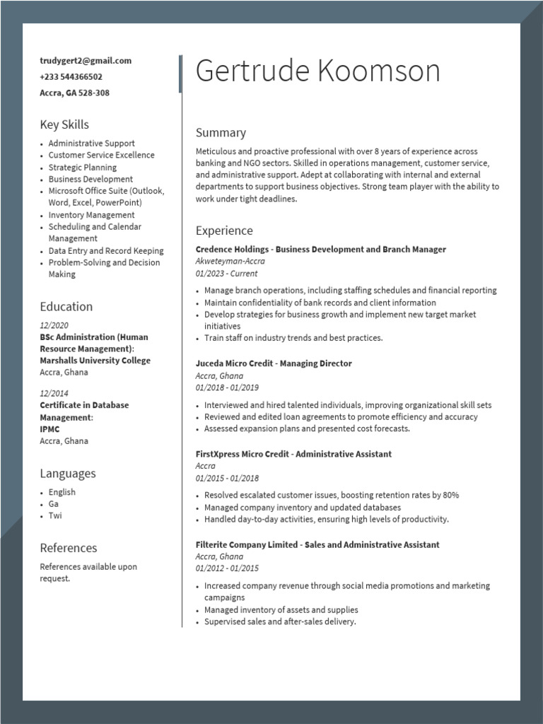 Gertrude Koomson CV | PDF