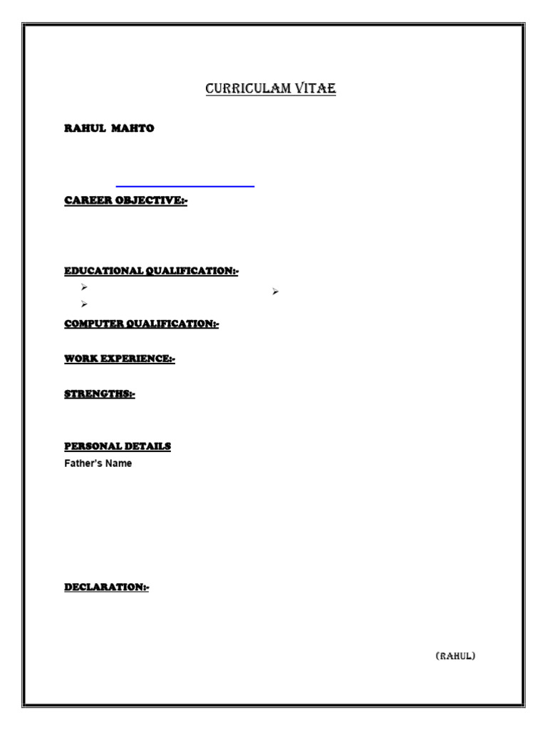 Rahul Resume | PDF | Self-Improvement