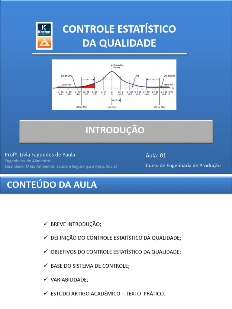 CONTROLE ESTATÍSTICO DA QUALIDADE | PDF