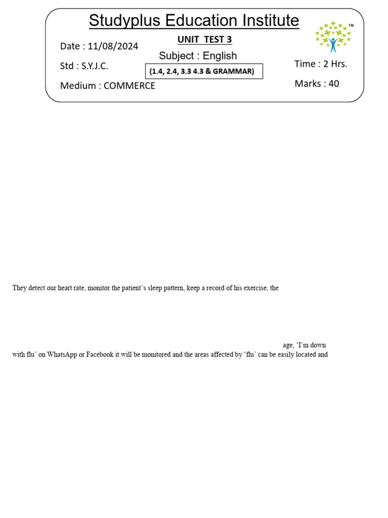 UT3 2024 English | PDF