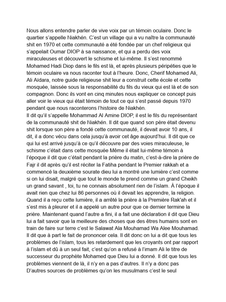 Histoire de Niakhene Avec Cheikh A.badiane | PDF