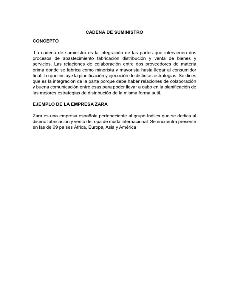 Sheilin Ruiz Informe Concepto Cadena de Suministro | PDF | Cadena de ...