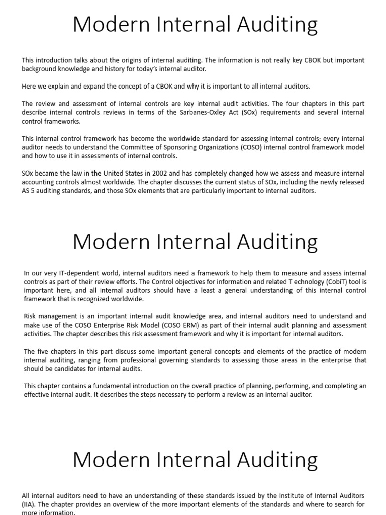 Modern Internal Auditing | PDF