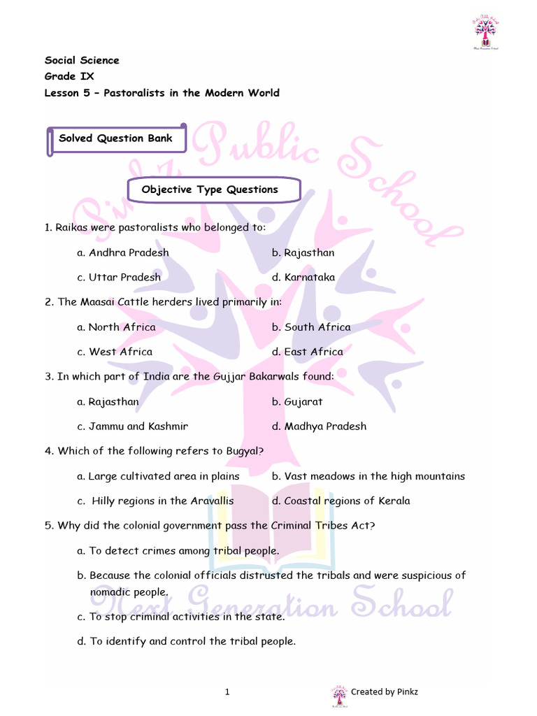 Class 9 Lesson-5-History-Pastoralists-in-the-Modern-World | PDF