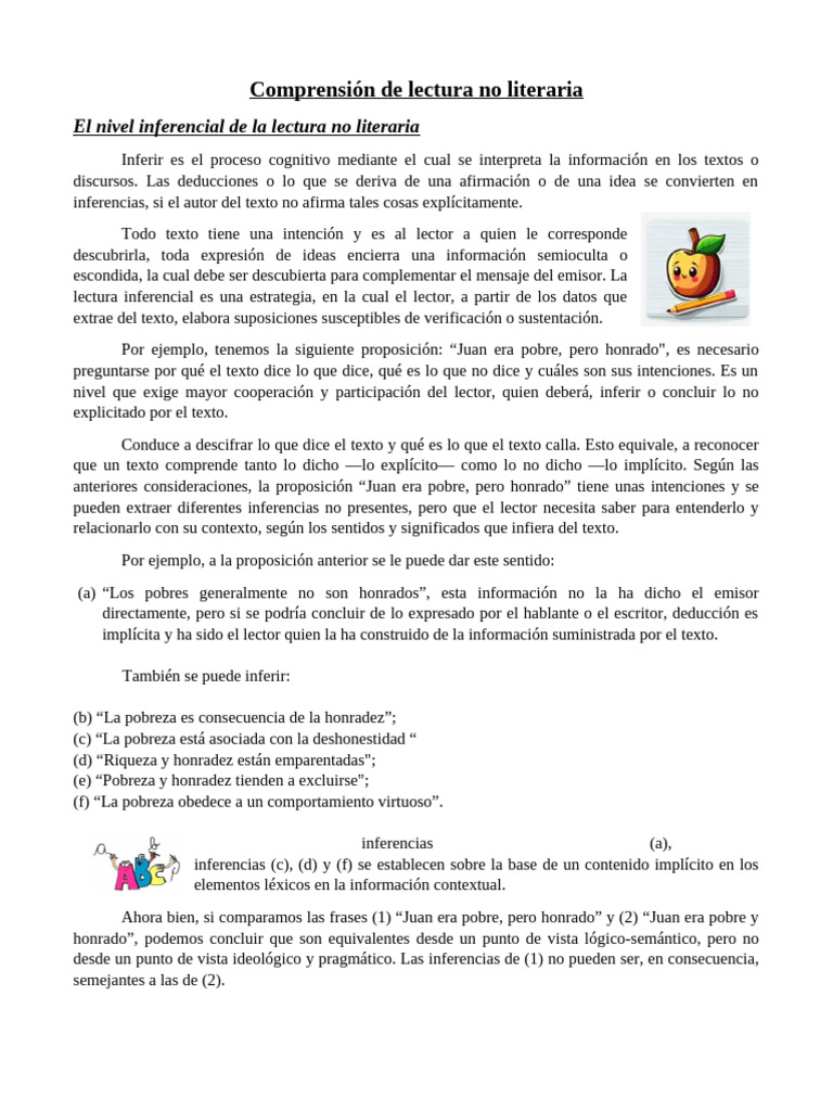 Comprensión de Lectura No Literaria | PDF