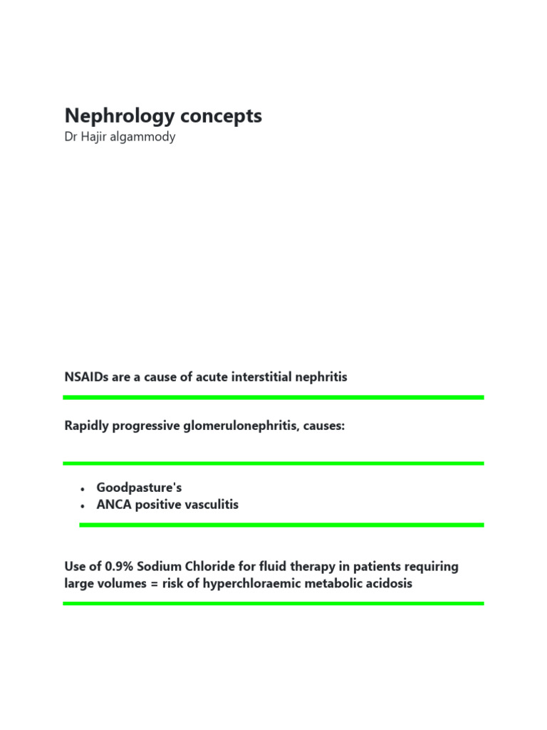 Nephrology Concepts 2024 | PDF