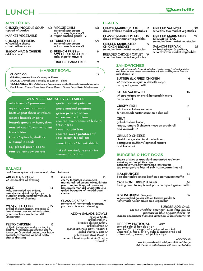 Lunch Menu | PDF