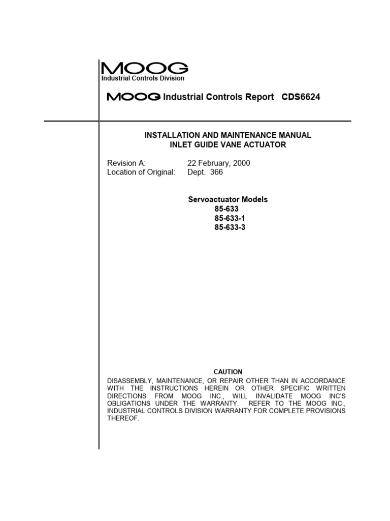 Moog IGV Actuator 9FA+e | PDF