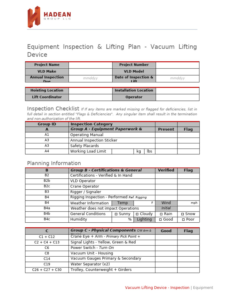 Equipment Inspection - VLD | PDF