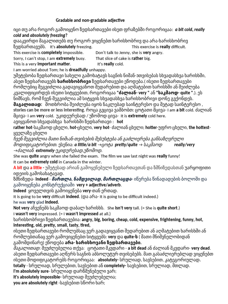 Gradable Adjective | PDF