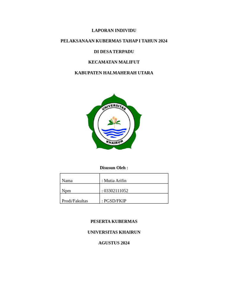 LAPORAN INDIVIDU Mutia | PDF