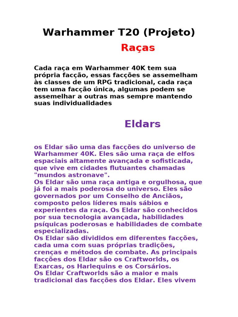 Warhammer T20Racas | PDF