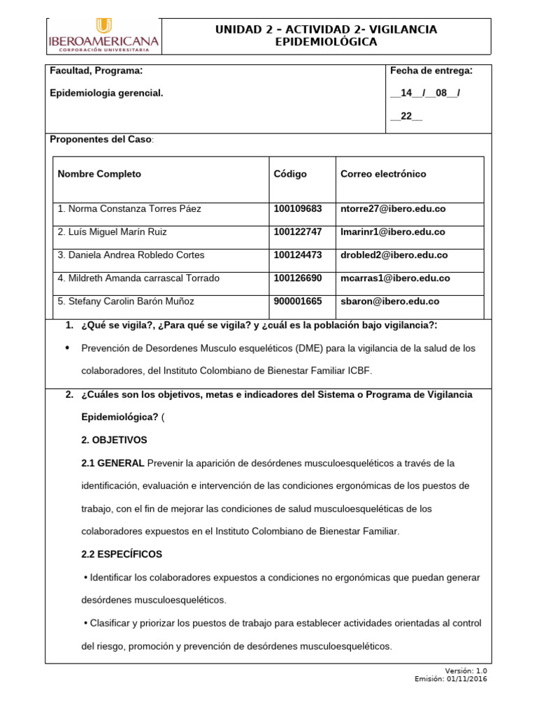 Unidad 2 - Actividad 2 - Ficha Estudio de Caso Vigilancia Borrador | PDF