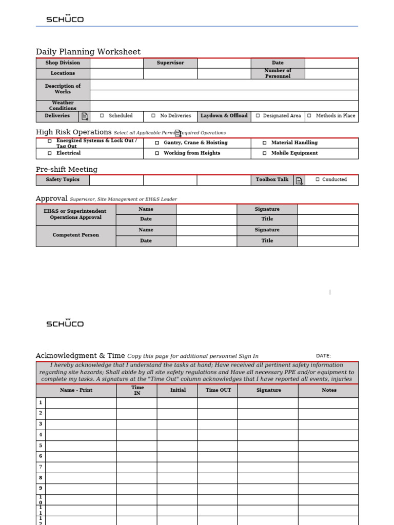 Planning - Pre Task Plan | PDF