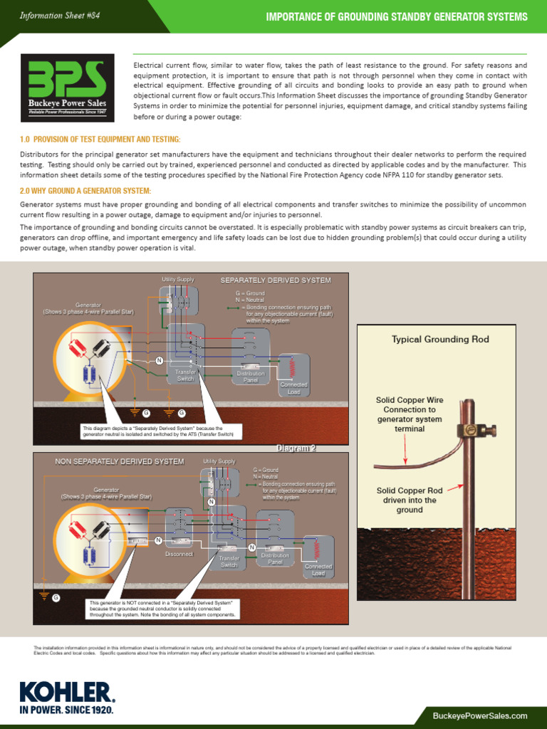 Grounding Standby Generators Guide | PDF | Electrical Wiring ...