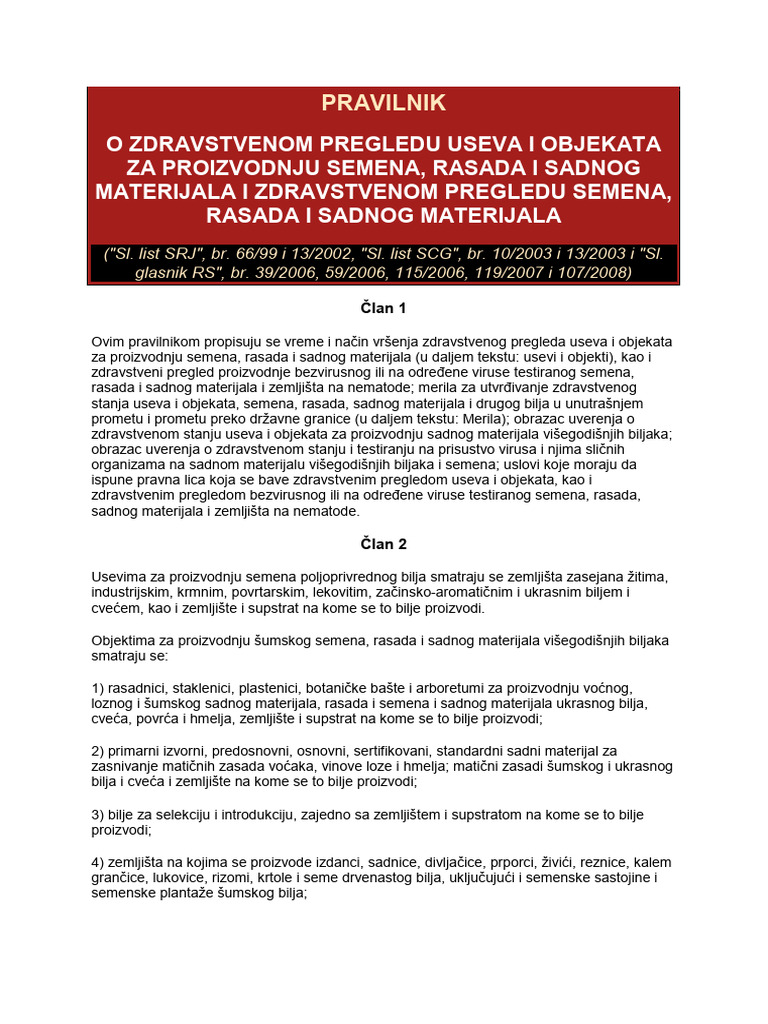 202 Pravilnik Zdravstveni Pregledi | PDF