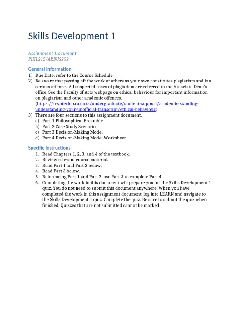 215 - 202 Skills Development 1 W24 | PDF | Business